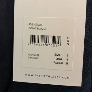 The Fifth Label | Jackets & Coats | Nwt The Fifth Label Soho Navy Linen ...